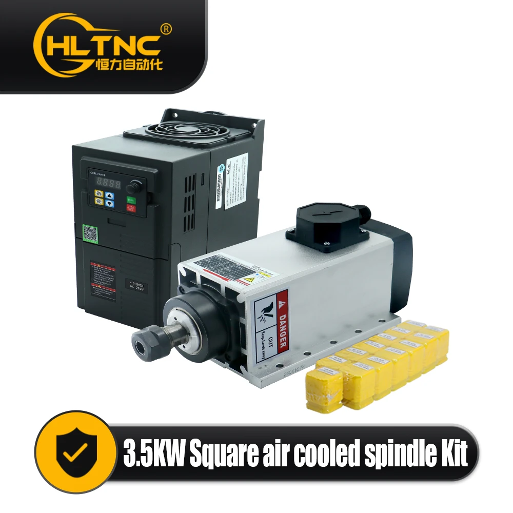 Sales Spindle Motor Kit 3.5kw 3500w Air Cooled Square Spindle 18000RPM ...