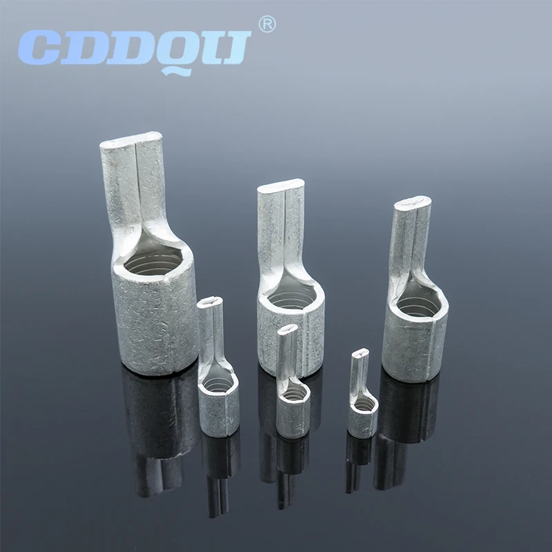 Tinned-Pure-Copper-Non-Insulated-Flat-Pin-Terminal-Naked-Needle-Crimp ...