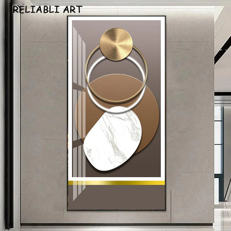 Metal-Round-Geometry-Marble-Texture-Abstract-Poster-and-Prints-Canvas ...