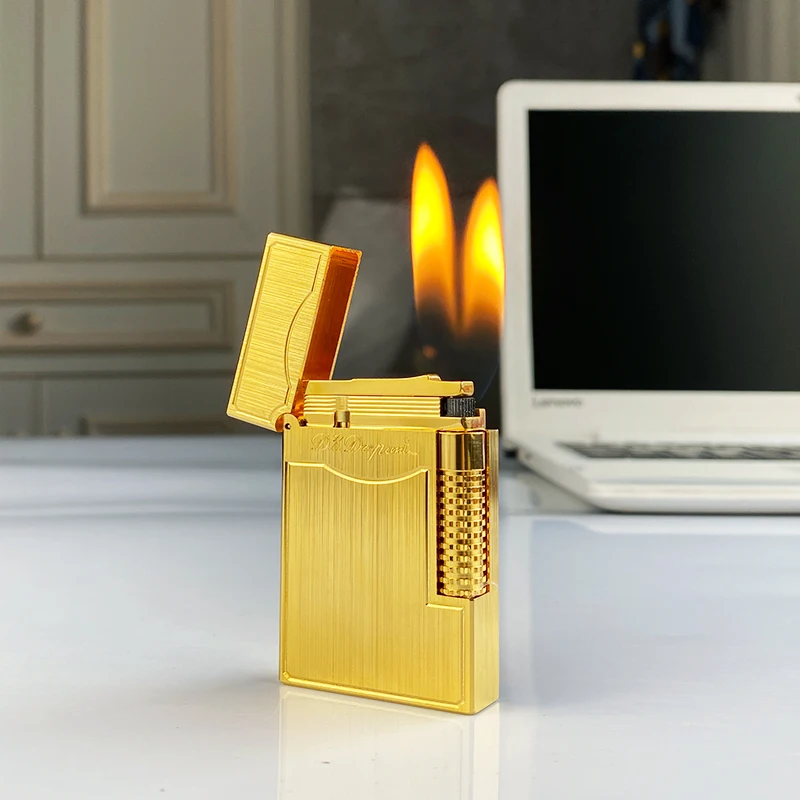 Vintage-Lighter-with-Brass-Shell-Bright-Sound-Windproof-Gas-Lighter-for ...
