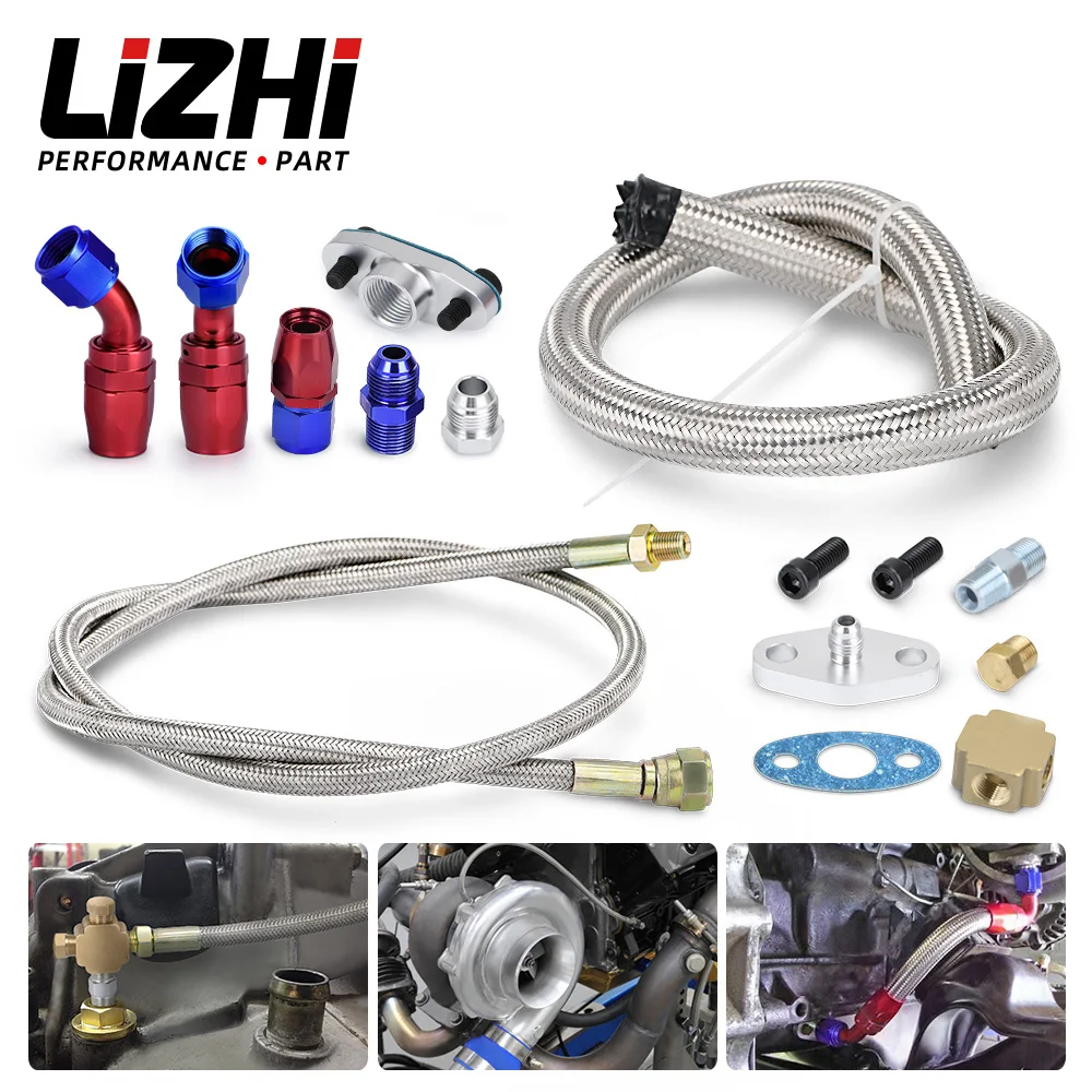 LIZHI RACING T3 T4 T3/T4 T70 T66 TO4E Turbo Oil Feed Line Oil Return ...