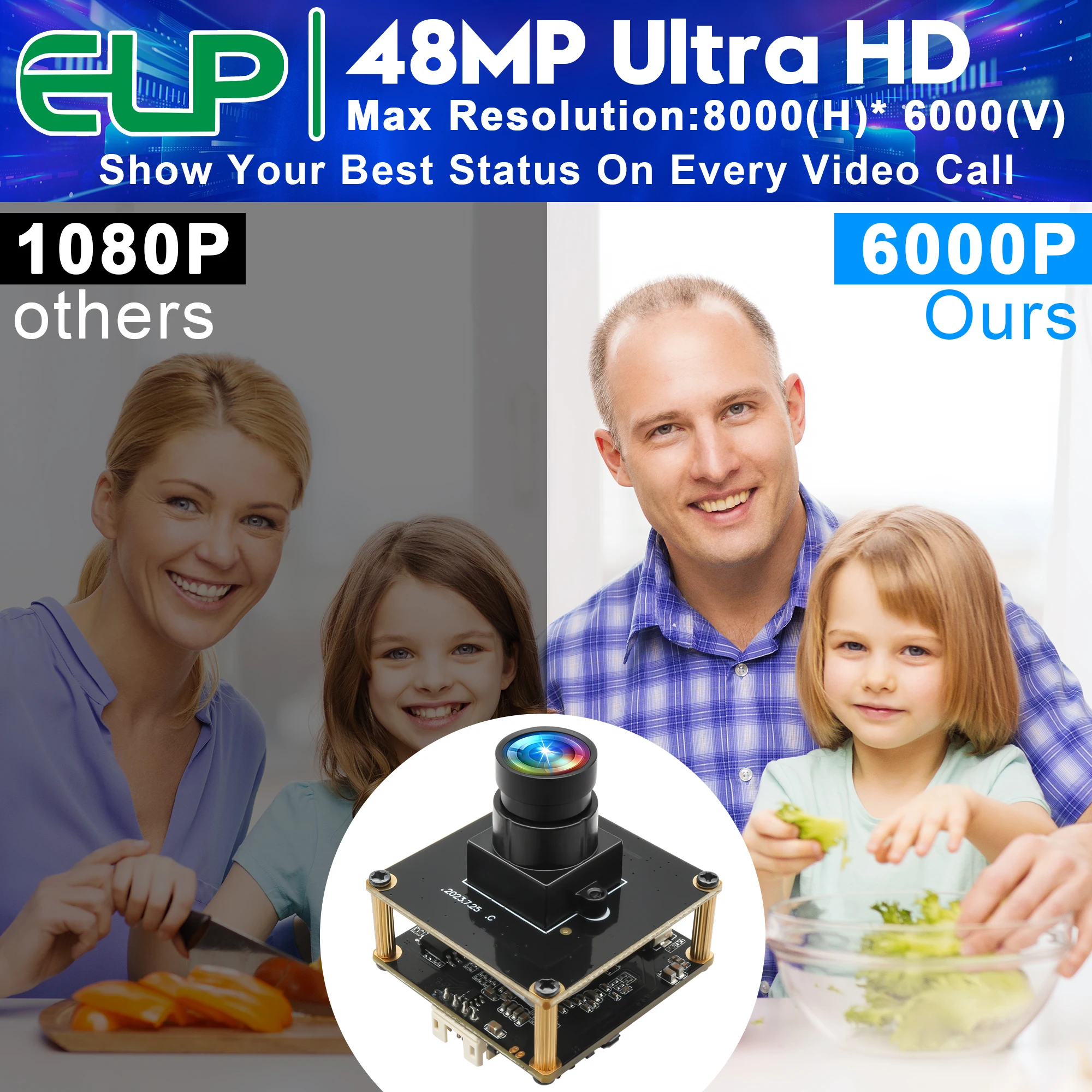 ELP 48mp USB Camera Module 30fps for Computer Wide Angle PC Camera Mini ...