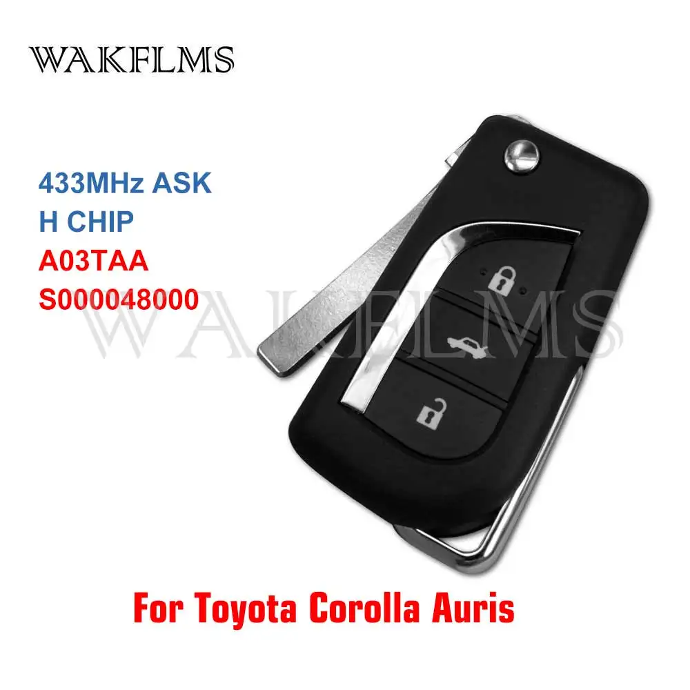 S000048000 Valeo A03taa Flip Remote Car Key Fob 433mhz H Chip For 2012 ...