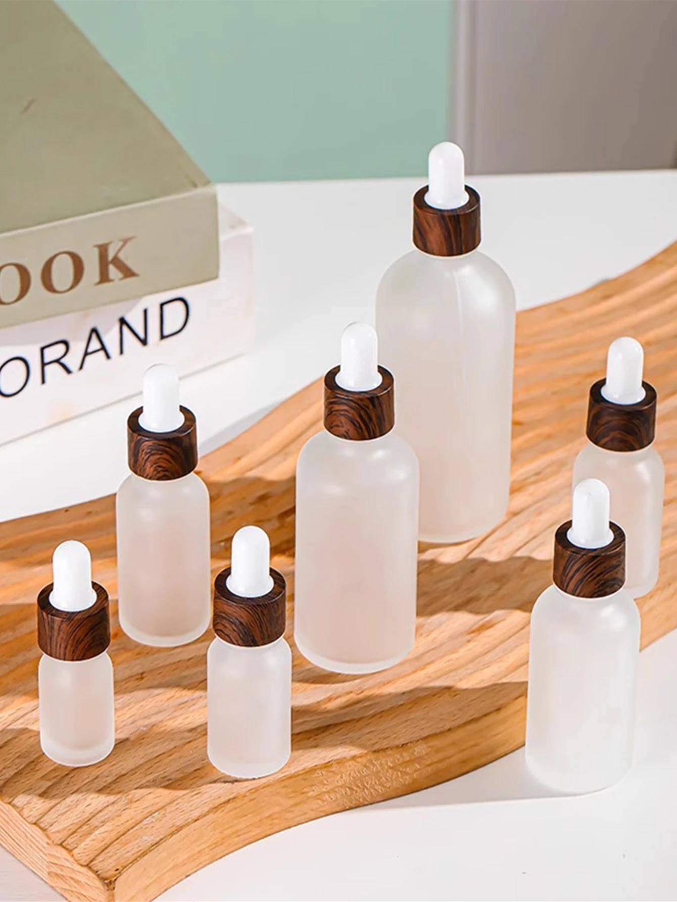 2pcs Empty Dropper Bottle Frosted Essential Oil Glass Aromatherapy ...