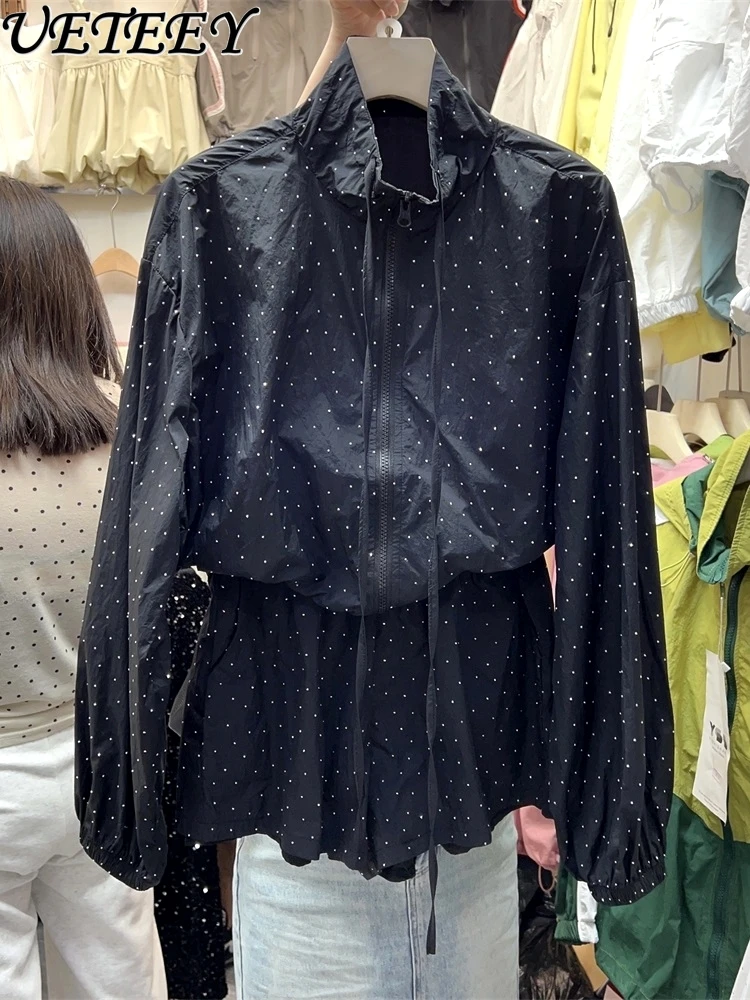 2024-Summer-New-Korean-Style-Diamond-Embedded-Loose-Sunscreen-Clothes ...