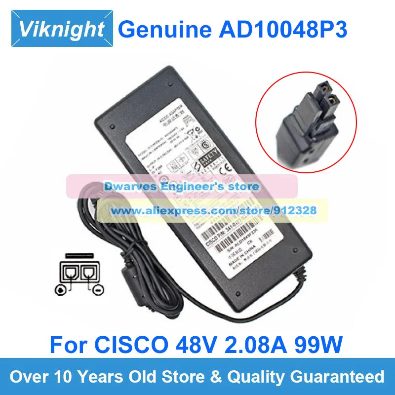 Genuine-48V-2-08A-AC-Adapter-AD10048P3-Power-Supply-341-0183-PWR-55 ...