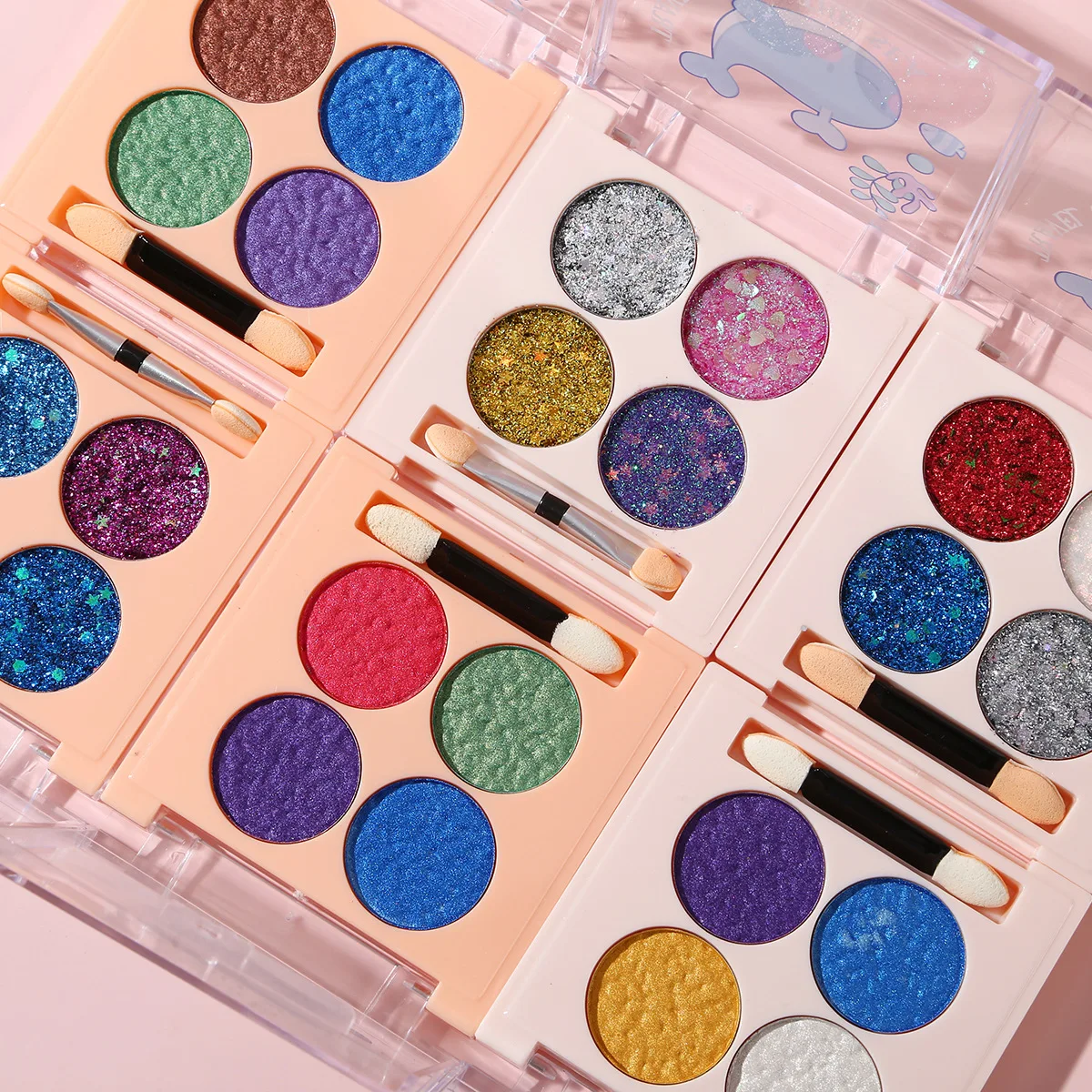 Four-color-Eye-Shadow-Pearly-Eyeshadow-Palette-with-Brush-Shiny-Sequins ...