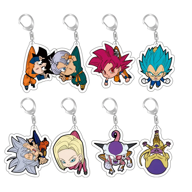 Dragon Ball Anime Figure Key Chain Goku Transparent Acrylic Double ...