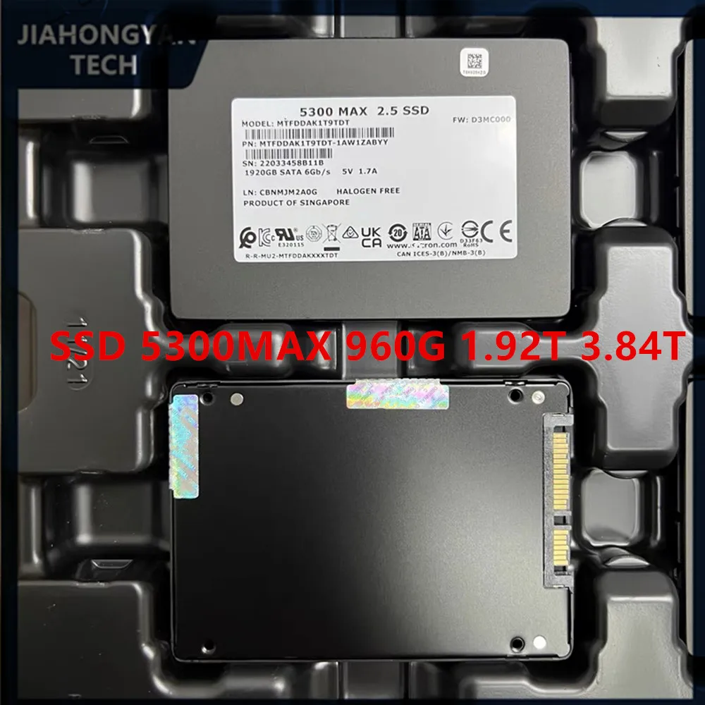 Original For MICRON 5300MAX 5300PRO 240G 480G 960G 1.92T 3.84T SATA 2.5 ...