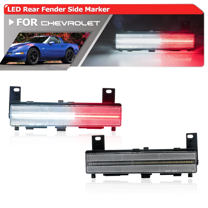 For Chevrolet Corvette C4 1988-1996 Rear Bumper Red Fender Side Marker ...