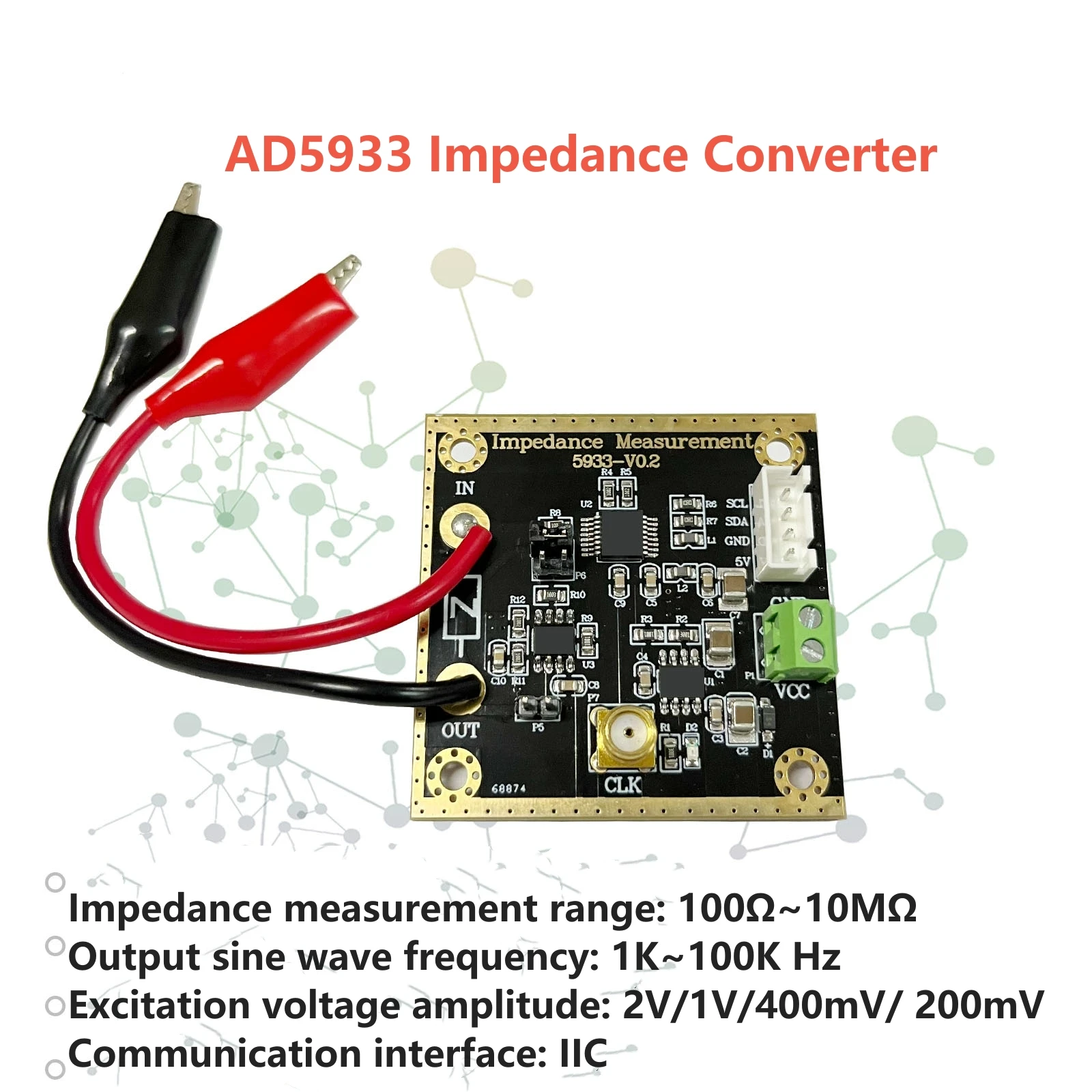 The-AD5933-Impedance-Converter-Network-Analyzer-module-1M-sampling-rate-12bit-resolution ...