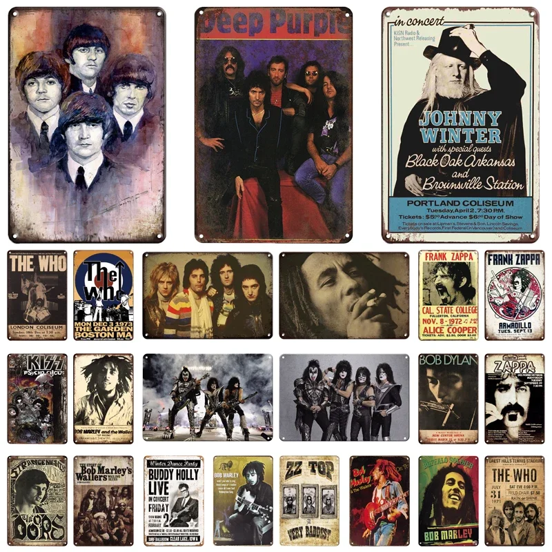 Retro Calssic Retro Pop Rock Band Tin Signs Music Vintage Metal Plaque ...