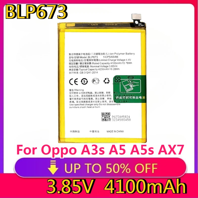 NEW High quality replaceable BLP673 Battery For Oppo A3s A5 A5s AX7 ...