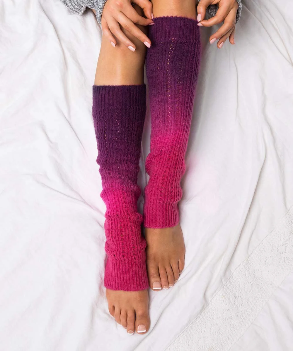 Women-Long-Ribbed-Leg-Warmers-Knitted-Wool-Crochet-Gradient-Footless ...