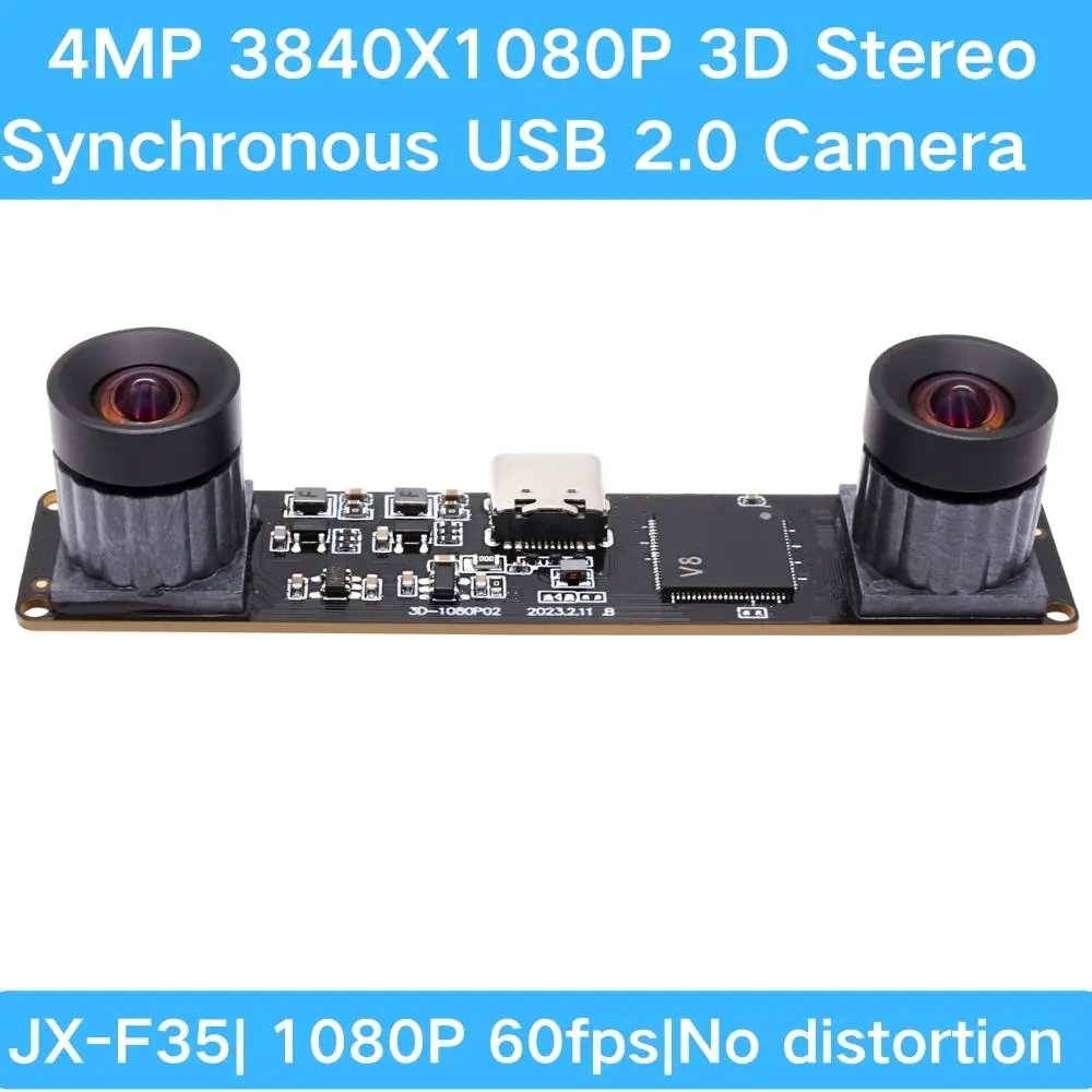 4MP Sincronização 3840X1080P 60FPS Dual Lens 3D Stereo UVC Webcam ...