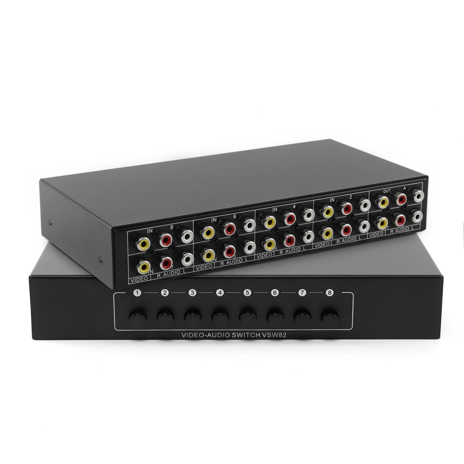 8 Ports 2 output Composite 3 RCA Video Audio AV Switch Switcher ...