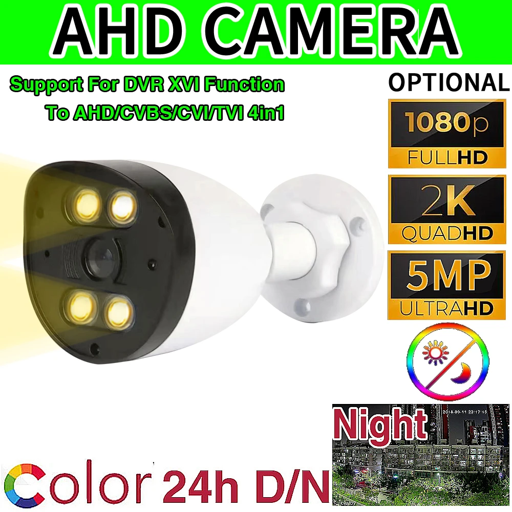 24H Full Color Night Vision CCTV AHD Camera 5MP 4.0MP 1080P Array ...
