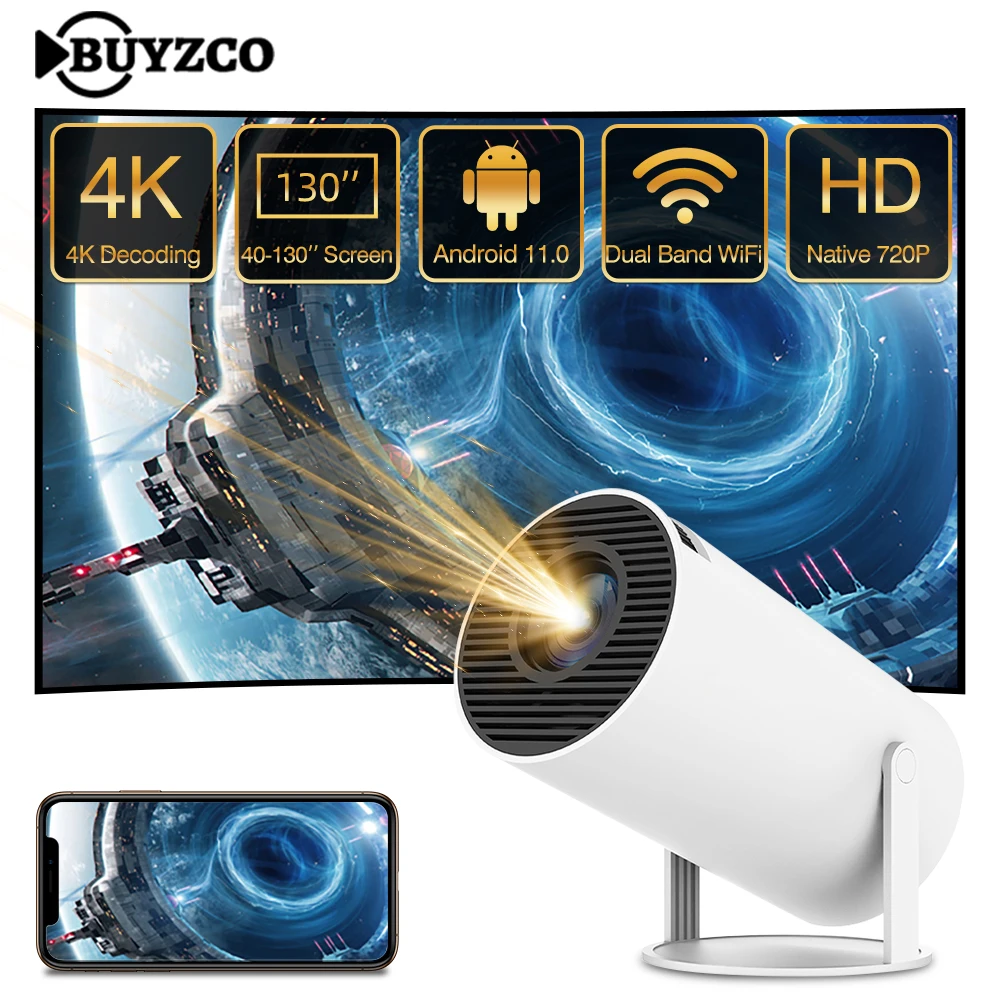 Buzco-Mini-Projetor-Port-til-Hy300-4K-Android-11-Dual-WiFi-6-BT5-0 ...