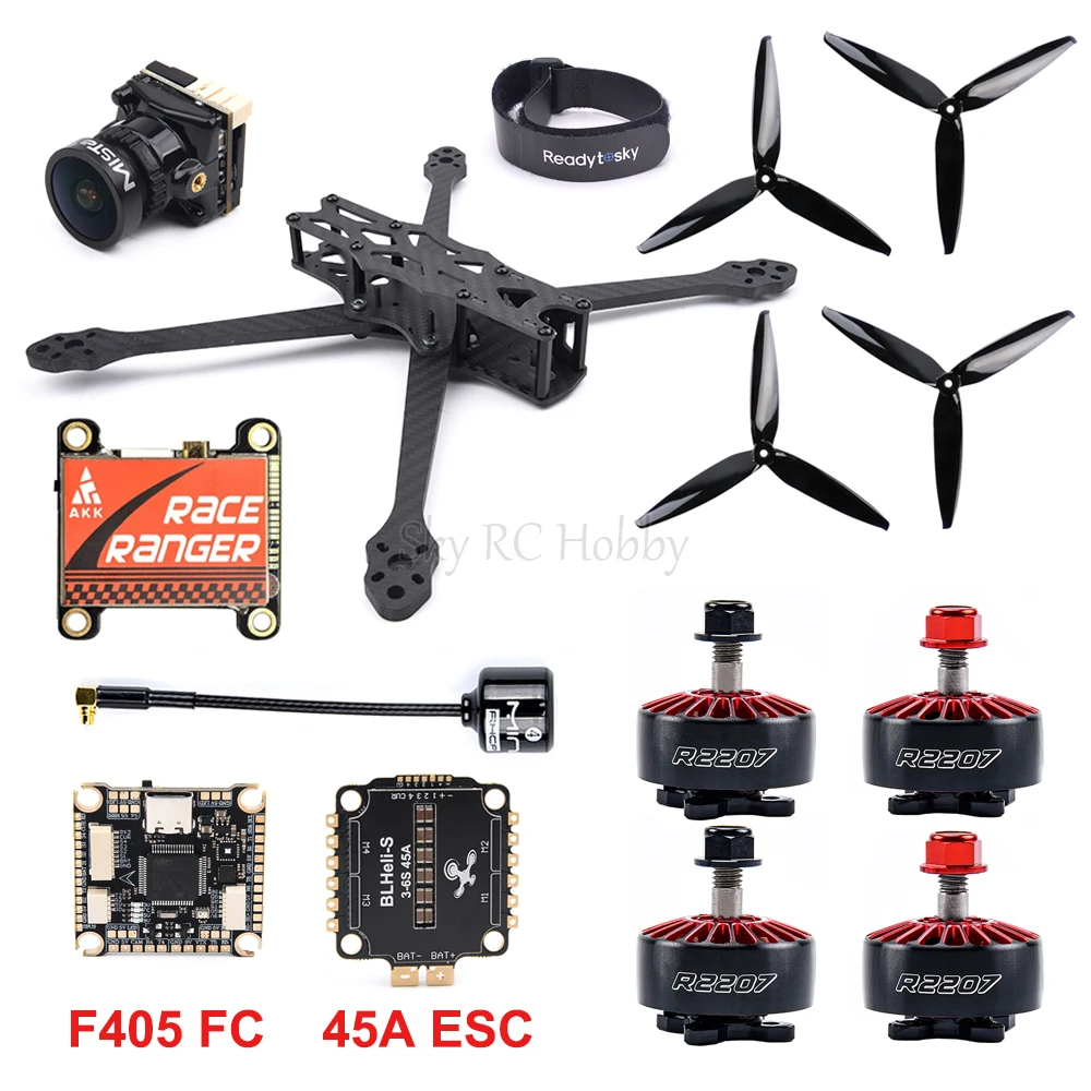 7inch-295mm-Carbon-Fiber-Frame-F4-F405-45A-4in1-ESC-2207-1800KV-Motor-1 ...