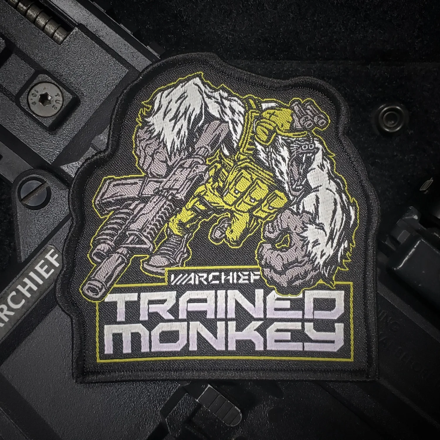 3D-Embroidery-Hook-and-Loop-Patches-on-Clothes-Monkey-Armband-Tactical ...