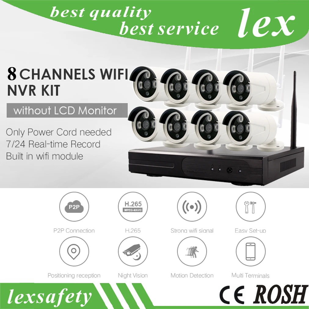 8CH 1080P CCTV 8CH Video Wireless NVR kit 1080P Outdoor IR Night Vision ...
