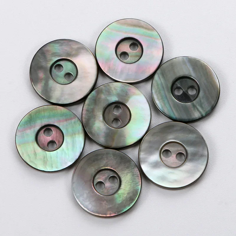 10PC-Natural-Black-Mother-of-Pearl-Seashell-Classic-Round-2-holes ...