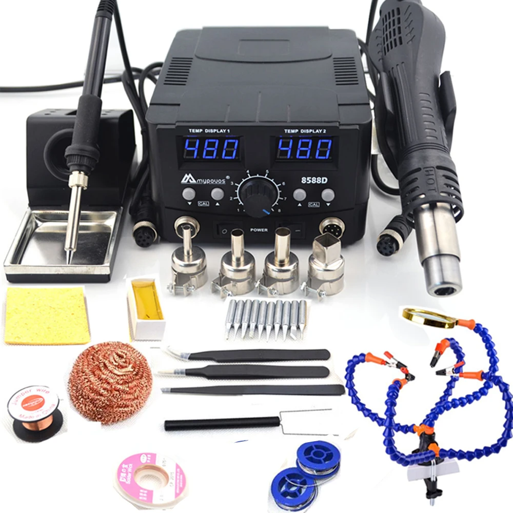 Double Digital Display 2 In 1 800w Hot Air Gun 8588d Esd Soldering ...