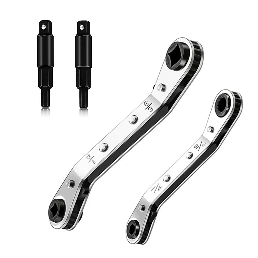 1 4 3 16 5 16 3 8 Air Conditioner Valve Ratchet Wrench With 2 Hexagon