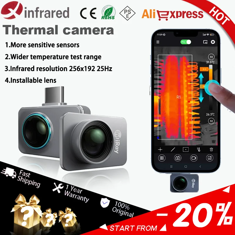 Infiray P2 Pro Thermal Imager For Phone 256x192 25hz Pcb Circuit ...