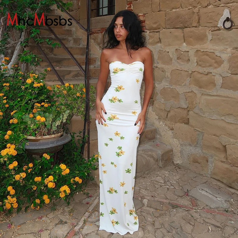 Sexy-Strapless-Off-Shoulder-Bodycon-Maxi-Dress-Women-Backless-Floral ...