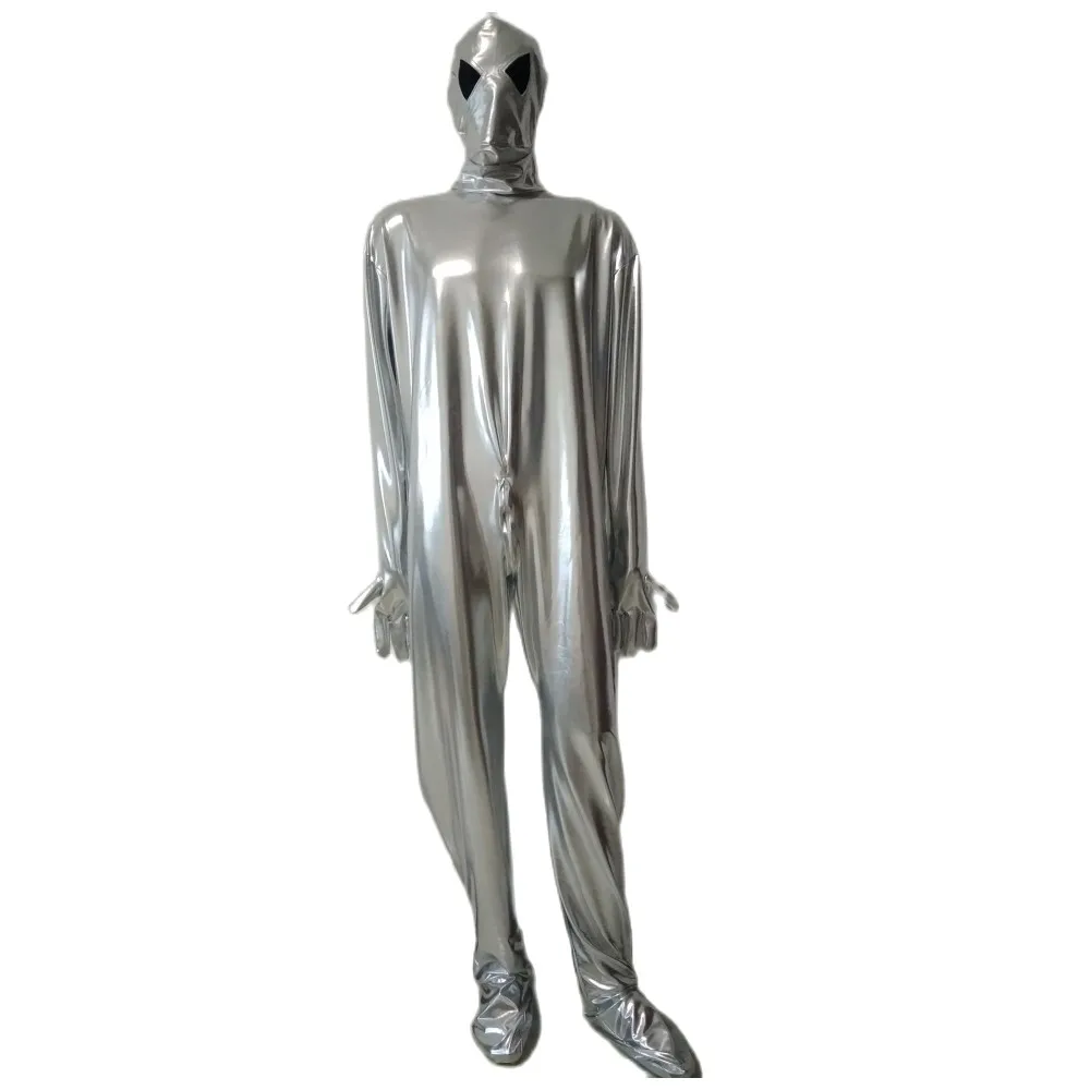 Adults-Large-size-silver-colour-cosplay-Alien-Shiny-Metallic-full ...