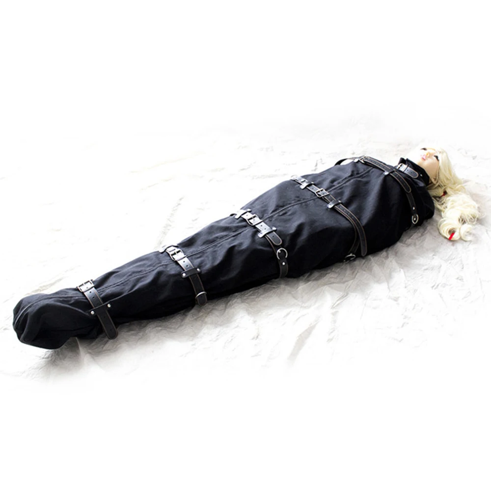 Adjustable-Canvas-Full-Body-Restraint-Body-Bag-Womens-Sex-Slave-Costume ...