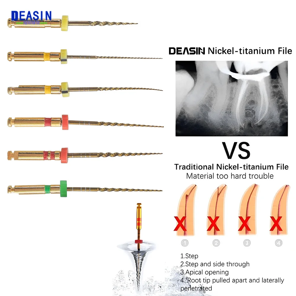 6Pcs/Box Dental SOCO COXO Type Root Canal File Heat-Activated Rotary ...