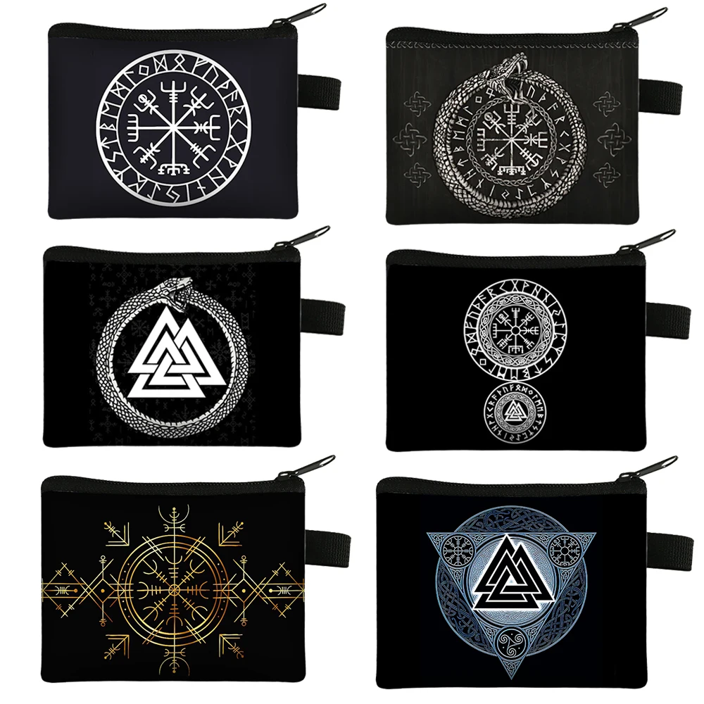 Nordic-Runes-Ladies-Canvas-Wallet-Vegvisir-Ouroboros-Print-Coin-Purse ...