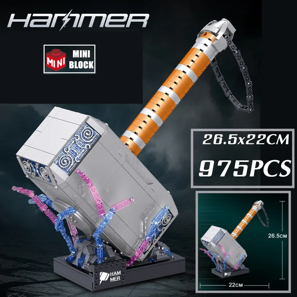 Thors-Mjolnir-Thunder-Hammer-Avneger-Heroes-Toys-Micro-Bricks-Model ...