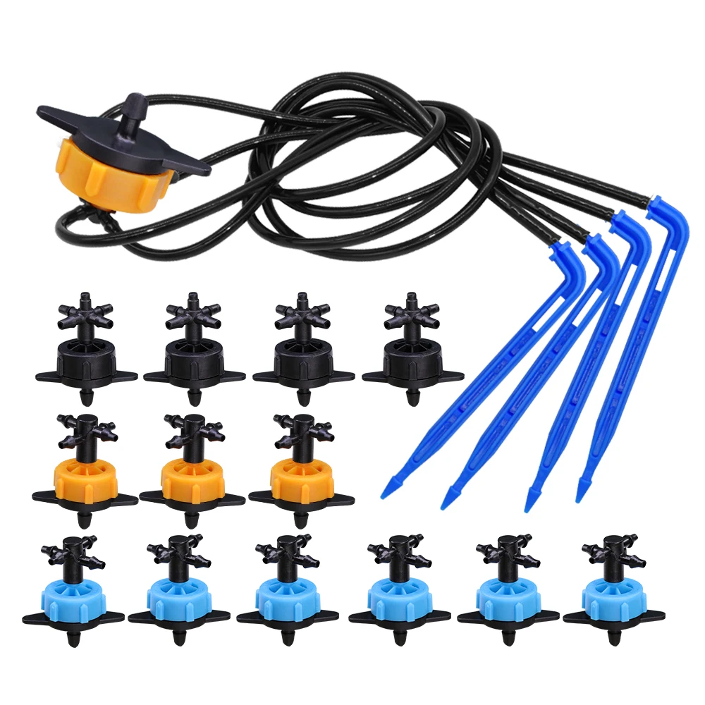 10Set-2-4-8L-H-Bend-Arrow-Drip-Set-4-Way-3-5mm-Emitter-Irrigation ...