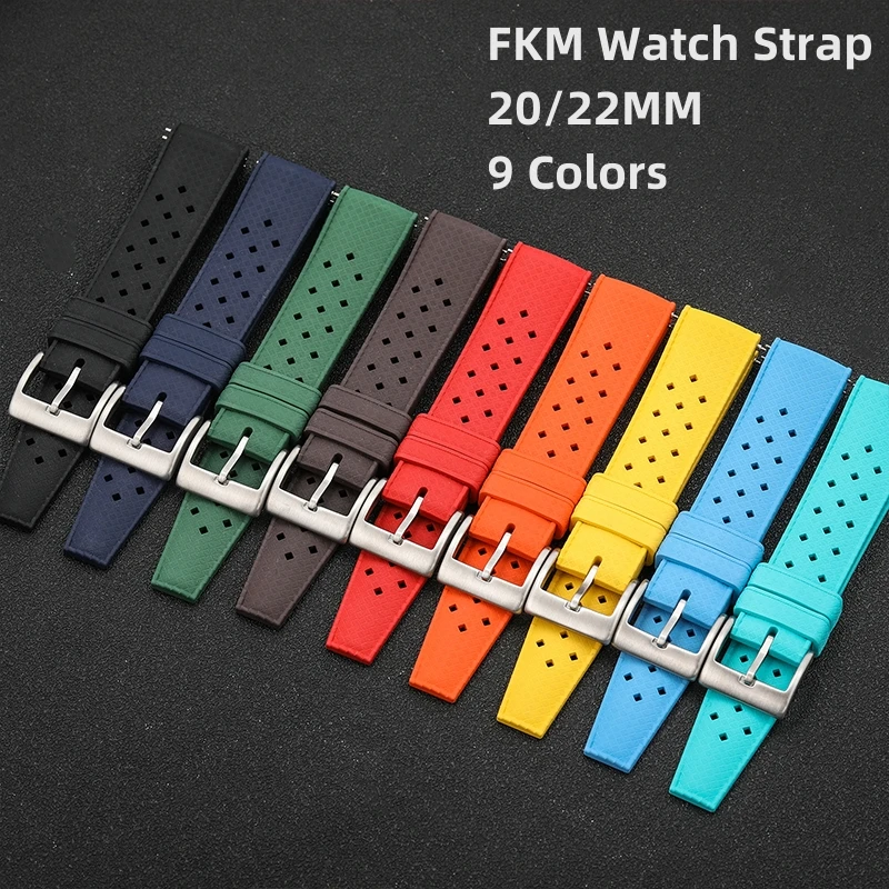 High-Quality-FKM-Watch-Strap-20mm-22mm-Porous-Fast-Release-Fluororubber ...