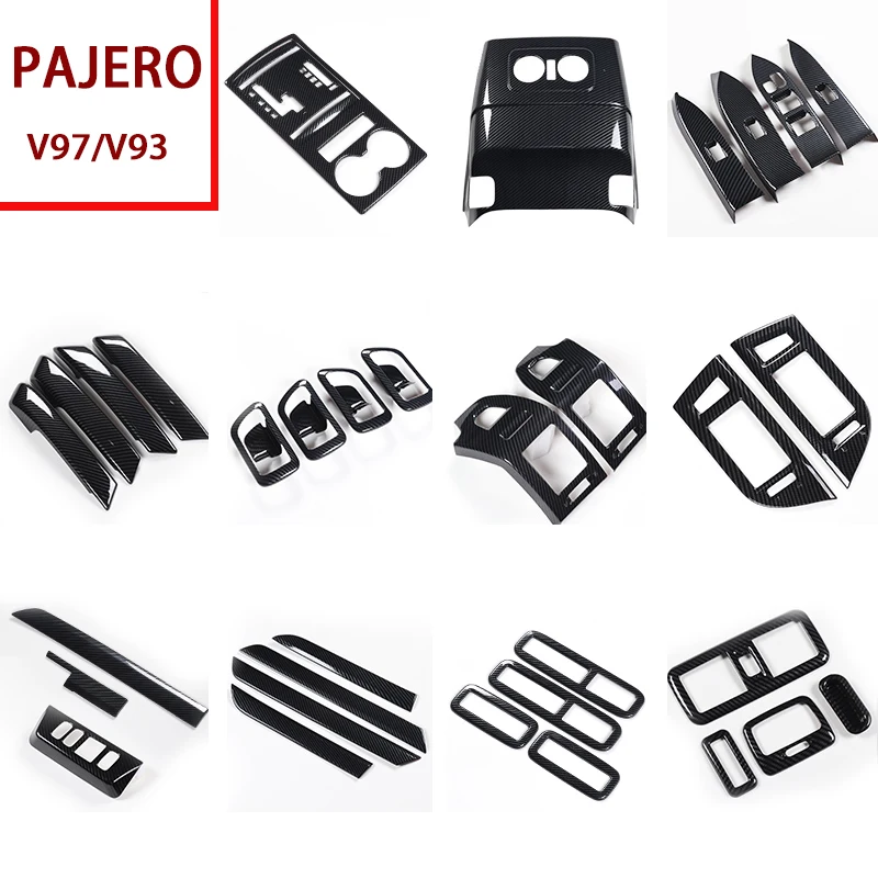 For Mitsubishi Pajero Car Interior Stickers Pajero Carbon Fiber ...