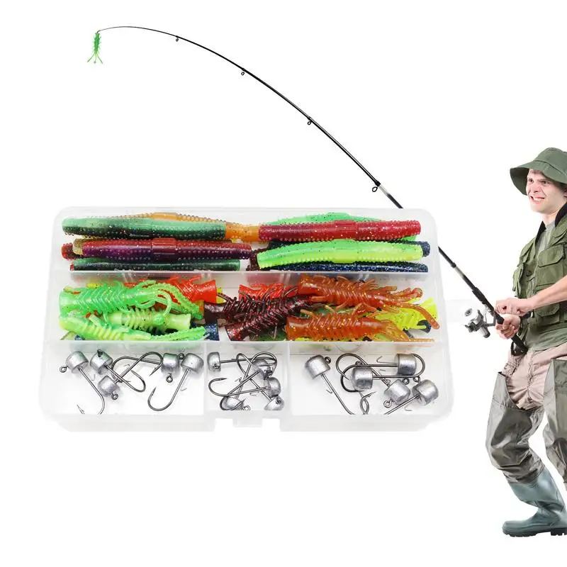 Fishing-Lure-Kit-Bass-Fishing-Wacky-Rig-Kit-Floating-Soft-Lures-Fishing ...