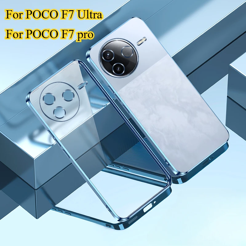 For POCO F7 Ultra Plating Frame Silicone Transparent Phone Case for ...