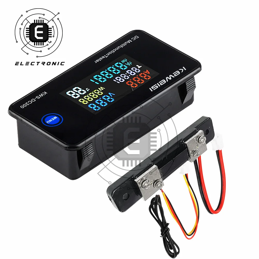 DC 0-200V Voltmeter Ammeter KWS Power Energy Meter LED Digital DC ...