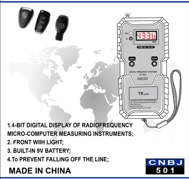 Key Fob Duplicator Remote Key Frequency Tester - 100MHz-1GHz Detector ...