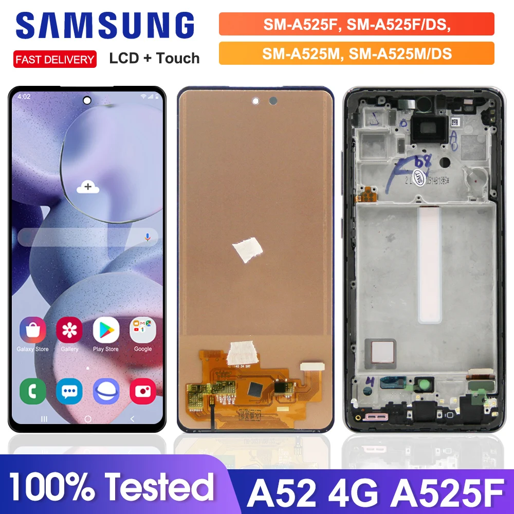 100% Tested Lcd For Samsung Galaxy A52 Lcd Display Touch Screen ...