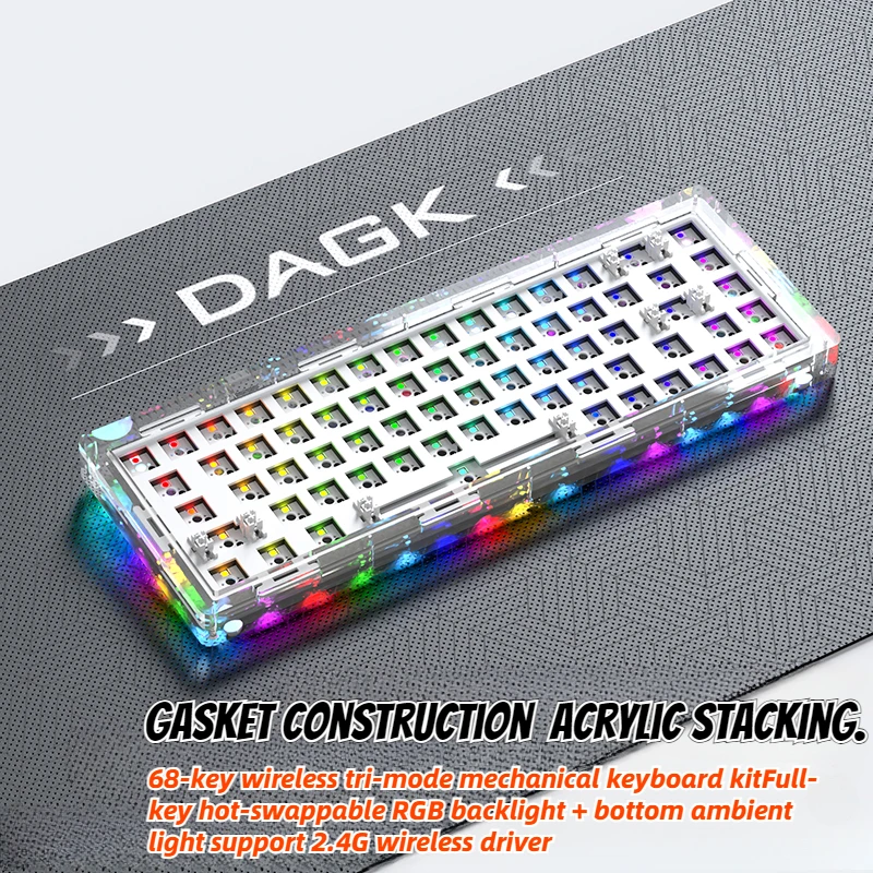 ECHOME-Wireless-Acrylic-Mechanical-Keyboard-Kit-Transparent-Frosted ...