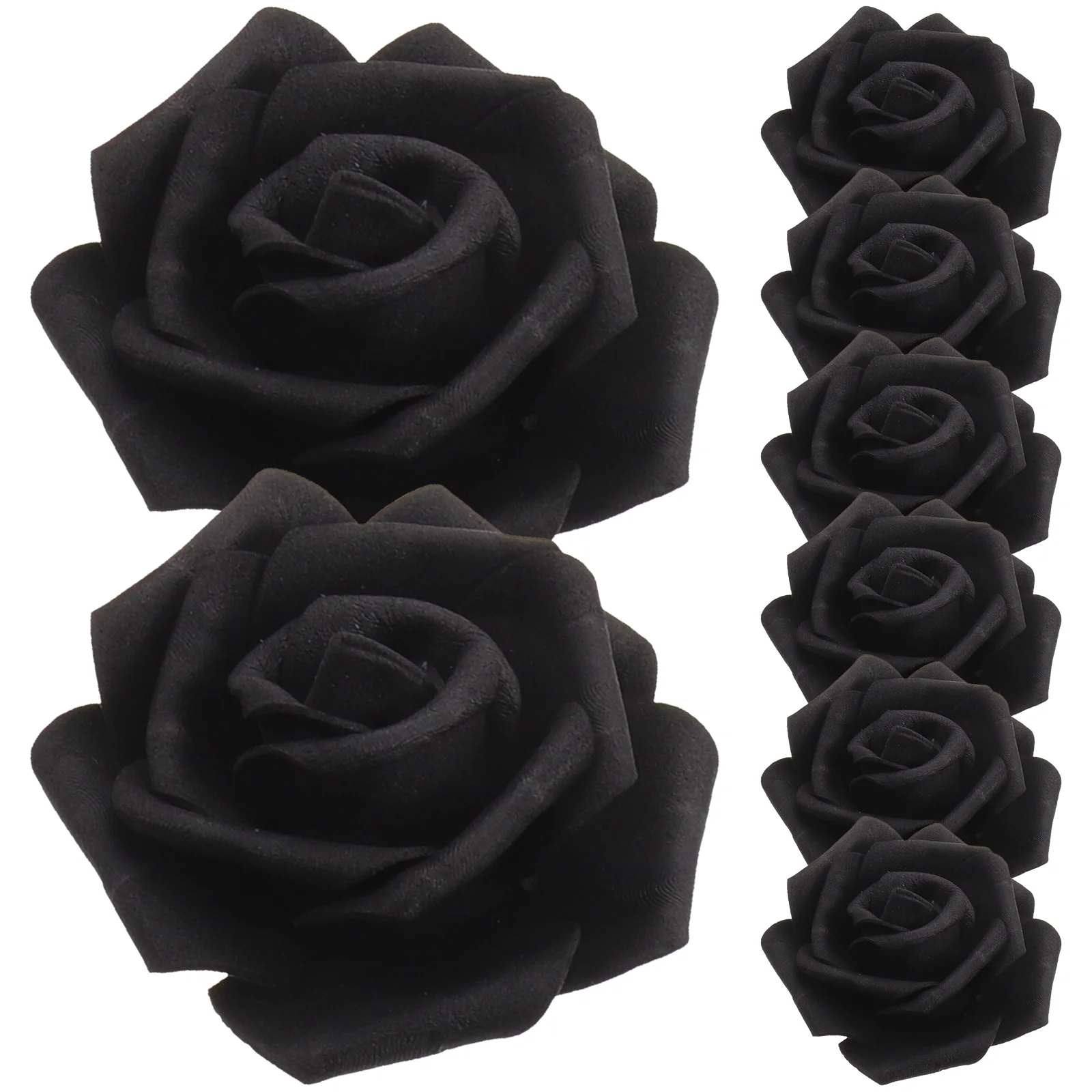 100-Pcs-Black-Decorations-Decor-Faux-Fake-Roses-Foam-Decorate-Black ...
