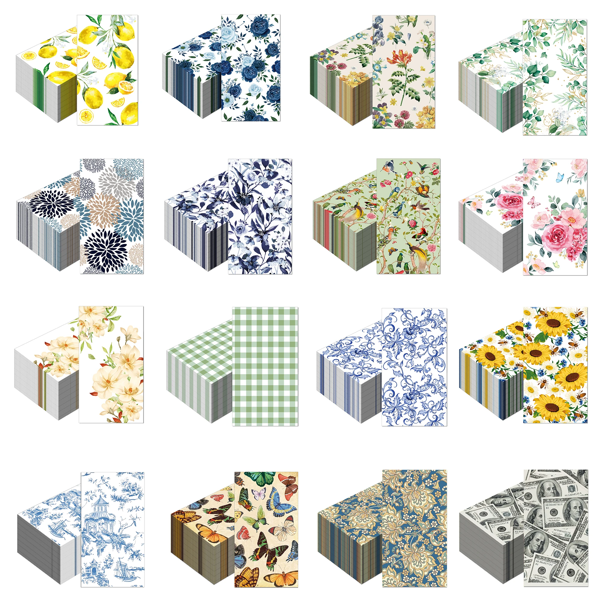 20pcs-Napkins-Chinese-Flower-Long-Paper-Napkins-Wedding-Disposable ...