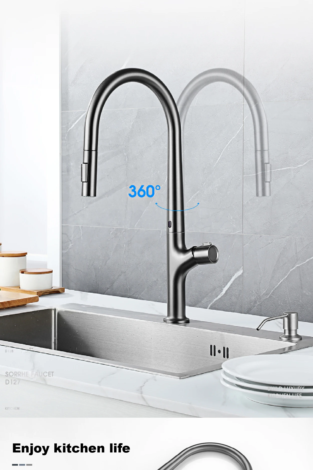 Premium touchless brass kitchen faucet - FaucetBazaar 1