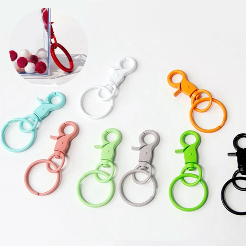 20-Color-Spray-Painted-Keychain-Candy-Color-Key-Ring-Buckle-With-Snap ...