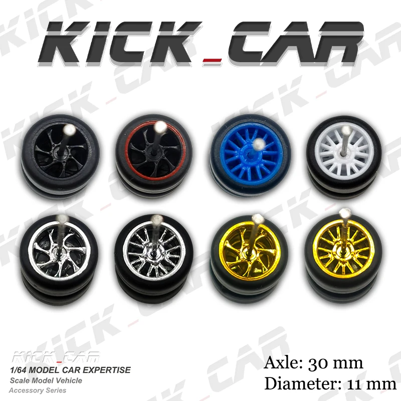 1-64-Model-Car-Wheels-with-Rubber-Tyres-1Set-For-Hotwheels-Modified ...