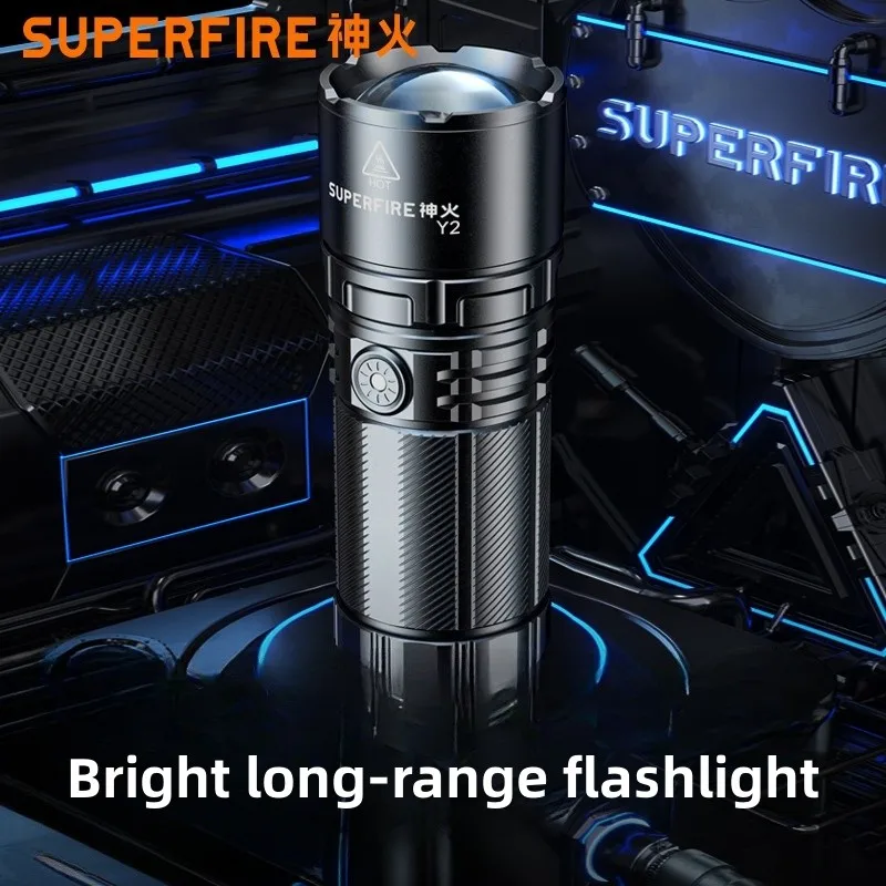 SUPERFIRE Y2 Telescopic Zoomable Flashlight 1000M Long Range High Light ...